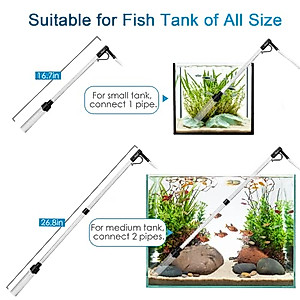 hygger Gravel Vacuum for Aquarium, Aquarium Siphon Vacuum Cleaner for Fish Tank Gravel and Sand Cleaning, Remove Dirt, Water Change, Aquarium Gravel Cleaner with Adjustable Water Flow (S)