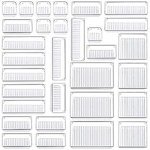 Kootek 31 Pcs Desk Drawer Organizer Set 5-Size Bathroom Drawer Tray Dividers Versatile Storage Bins Plastic Vanity Trays Organizers Divider Container for Dresser Makeup Kitchen Utensil Office