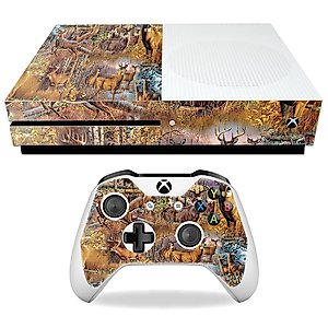 MightySkins Skin Compatible with Microsoft Xbox One S - Deer Pattern | Protective, Durable, and Unique Vinyl Decal wrap Cover | Easy to Apply, Remove, and Change Styles | Made in The USA