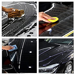 Car Wax Crystal Plating Set, Car Coating Wax Hard Glossy Carnauba Wax Coating Care, Car Scratches Fast Repair with Waxing Sponge and Towel (2Pack)