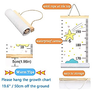 Removable Height Chart for Kids,Animal Hanging Measuring Chart Ruler for Grandkids Height as Gifts,Nursey Decoration,Cute Canvas Measurement for Home