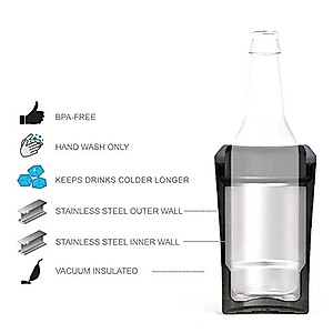 Zak Designs Durable 18/8 Stainless Steel with Vacuum Insulated Can and Bottle Cooler, Great for Cold Drinks Stay Cold in Pool and Party (12oz, Pistachio, BPA Free)