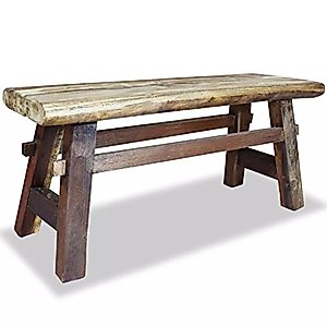 Festnight Rustic Bench Reclaimed Wood Seat Dining Table Bench Home Handmade Entryway Living Room Kitchen Furniture 39.4 x 11 x 16.9 Inches (W x D x H)