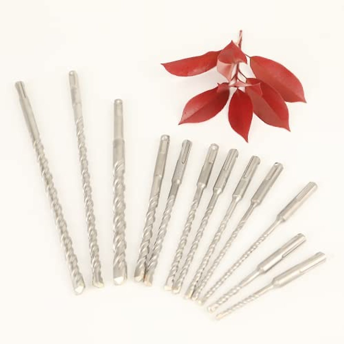 DEHUIWI 17Pcs SDS Plus Rotary Hammer Drill Bits and Chisel Set, Carbide-Tipped Shank Connection Concrete Masonry Hole Tool Including Rotary Drill Bits