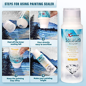 Diamond Painting Sealer 3-Pack 360ML 5D Diamond Painting Glue Sealer Diamond Art Glue Sealer Permanent Hold & Shine Effect Diamond Painting Accessories Kits for Diamond Painting and Puzzle Glue (12OZ)