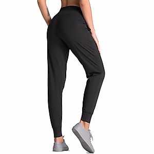 Dragon Fit Joggers for Women with Pockets,High Waist Workout Yoga Tapered Sweatpants Women's Lounge Pants (X-Large, Joggers78-Black)