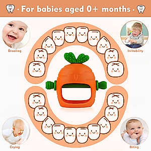 Chuya Easter Baby Teething Toys Teether for Babies 0-24 Months Carrot Hand Teethers Teething Relief Sore Gums Baby Toys for Infants
