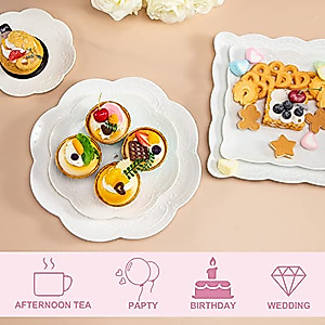 Supernal 3 Tier Cupcake Stands, 6pcs Plastic Trays, 4Pack Cupcake Dessert Stand, Party Trays Set, Cake Platters Includes 6 pcs Pastry Trays, 2 pcs Square Cake Trays, 2 pcs Round Cake Trays