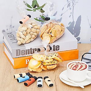 Layhit 32 Pcs Squeeze and Lock Bread Bag Clips Plastic Reusable Closure French Fry Bag Clips Non Slip Grip for Snack Frozen Food Fruit Storage, 2.3 Inch