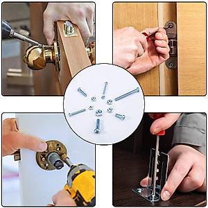 Maexxna 320pcs SAE Machine Screws, Bolts, Nuts and Washers Assortment Kit, Zinc-Planted, Round Head, Philips & Slotted, Includes 7 Most Common Sizes