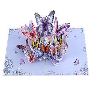 Firevigo Butterfly Pop Up Card, Paper Pop Up Cards, Gifts for Women with Greeting Card and Envelope, Mothers Day Cards, Birthday Gift Cards, Anniversary card, Graduation Pop Up Card，Purple