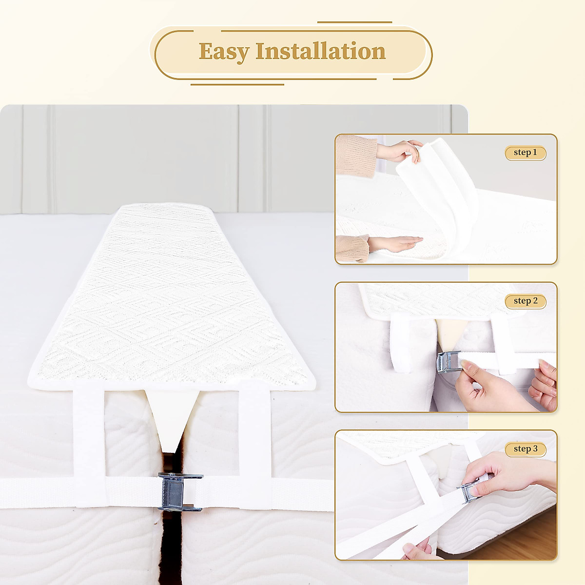 Bed Bridge Twin to King Converter Kit - Adjustable V-shape Bed Connector -Extra Wide Bed Gap Filler - Non-Slip Design Mattress Connector - Light Upgrade Easily Combine - Storage Bag Included