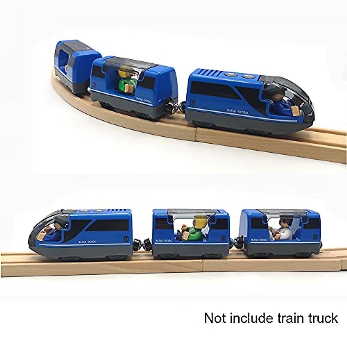 DSHMIXIA Battery Operated Train for Wooden Train Track Set Toys for Toddlers 3 4 5 Year Old Boys Kids Magnetic Couplings City Vehicle with Figures(without Battery)