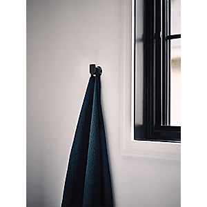 Moen Genta LX Matte Black Modern Single Robe or Towel Hanger for Kitchen or Bathroom, BH3803BL