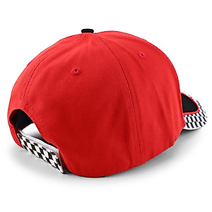 Armycrew XXL Oversized Racing Flag Structured Cotton Twill Baseball Cap - Red - 2XL