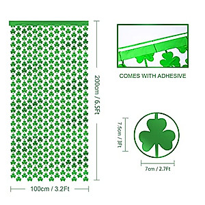 LOLStar 3 Pack St. Patrick's Day Foil Fringe Curtains Lucky St Patricks Day Party Decorations 3.3 x 6.6 ft Shamrock Tinsel Curtain Photo Prop Backdrop Streamer Backdrop for Irish Party Decoration