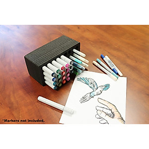Polar Whale 4 Art Marker Storage Tray Organizers Pen Pencil Brush Storage Design Stand Supply Horizontal Storage Non-Scratch Non-Rattle Washable Compatible with Copic and More Each Holds 36