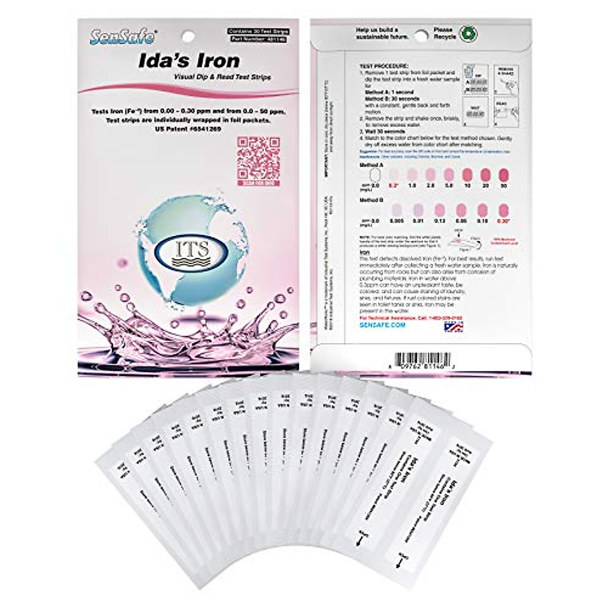 Industrial Test Systems 481146 Sensafe Iron (Ida's) Water Test Strips 30 Pack
