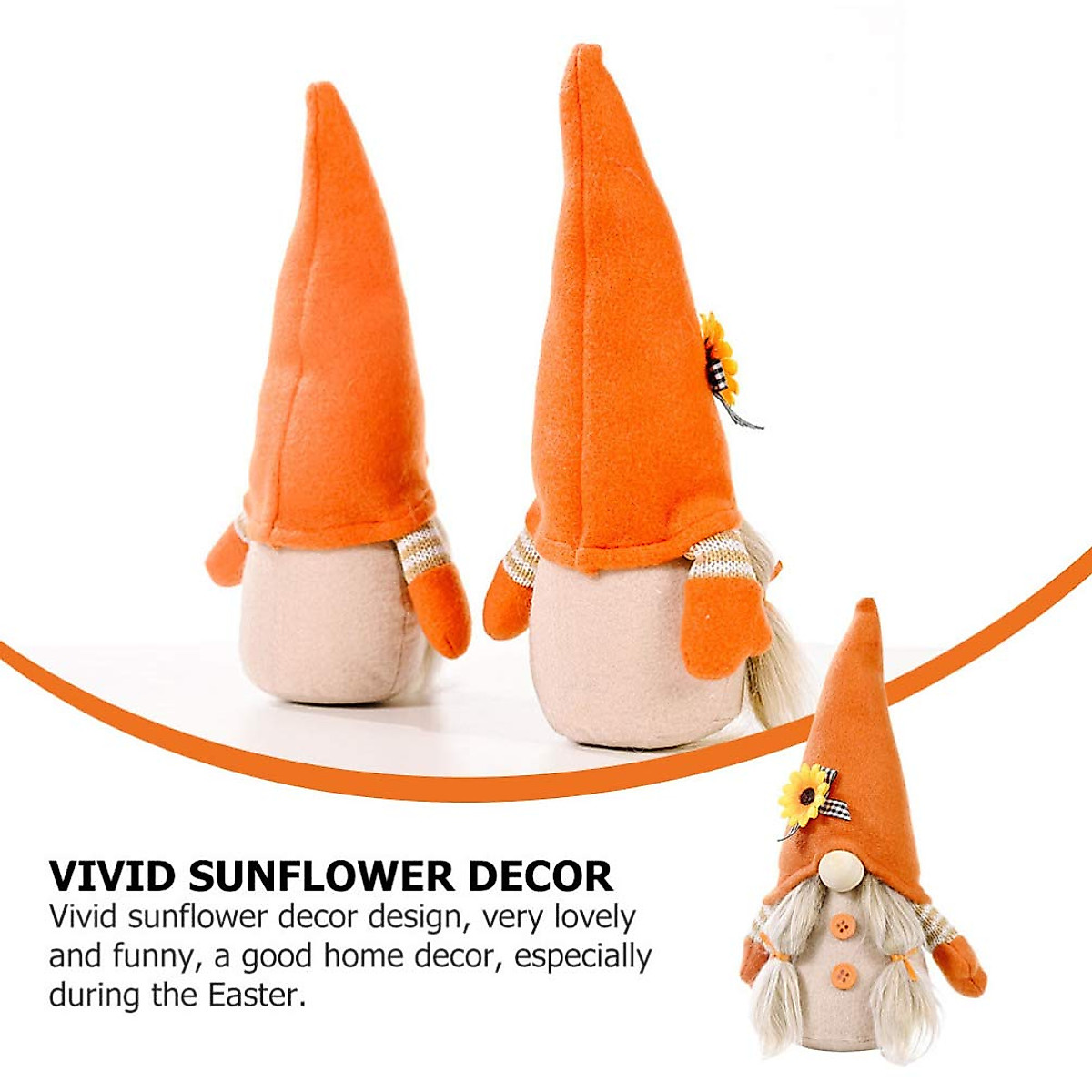 Sunflower Garden Gnome Spring Summer Plush Dwarf Decorations Scandinavian Tomte Swedish Doll Tiered Tray Ornaments for Home Decor Girl