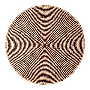 SUPERIOR Braided Jute 4' Round Round Indoor Area Rug, Purple