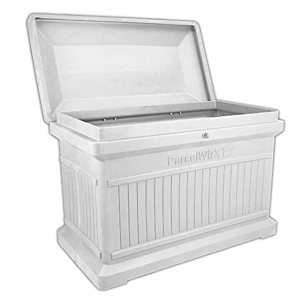 RTS Companies Inc 550200500A7681 ParcelWirx Storage Cabinet, with Hinged Lid, Slate Grey