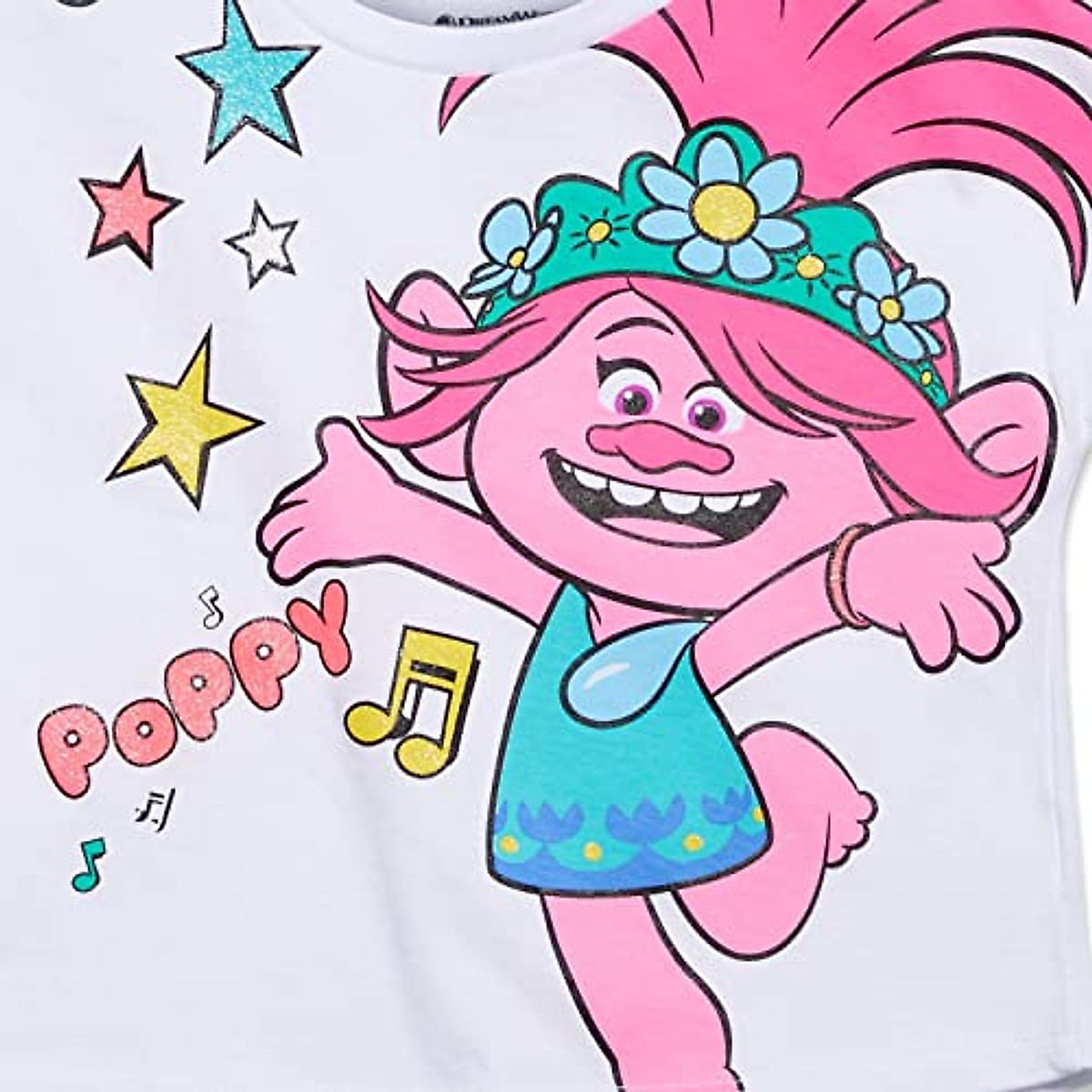 DreamWorks Trolls Poppy Infant Baby Girls Short Sleeve T-Shirt Tutu Skirt Set White 18 Months