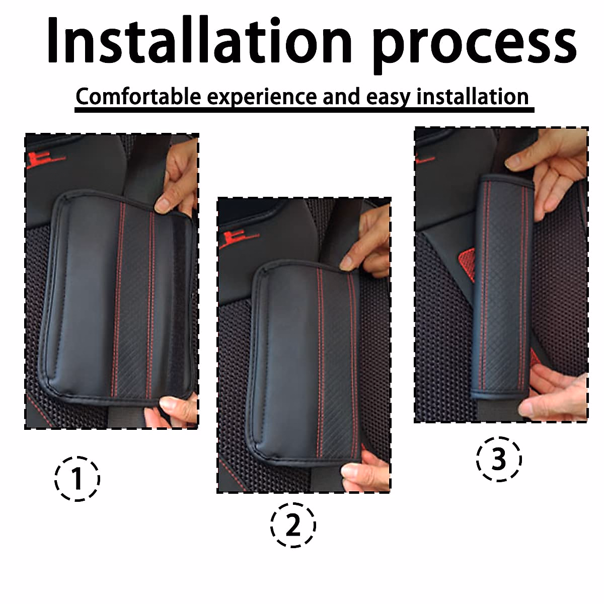 zipelo 2PCS Car Seat Belt Cover, Soft Shoulder Strap Covers Harness Pads, Safety Leather Seatbelt Comfort Driving Cushion Protect Your Neck and Shoulder Universal for Truck, Car, SUV (Black/Orange)