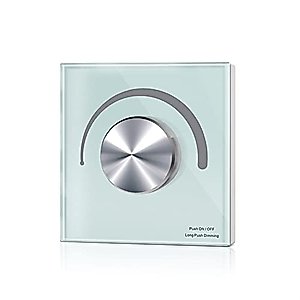 LAZIRO Led Strip Dimmer DC 12-24V 4A*3CH 12A Output Led Single Strip Dimming Wall Mounted RF Wireless Remote Led Dim ON Off Switch (Color : T1-K Panel)