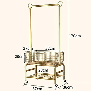 OTBK Clothing Garment Rack Multifunctional Clothes Organizer With Cat Ears The Non-slip Beads For Hanging Clothes,Shoes,Bags (Color : Gold)