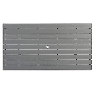 Signature Design by Ashley Transville Casual Outdoor Counter Table with Umbrella Option, Light Gray & White