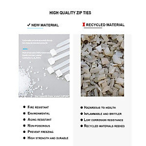 HS Durable Plastic Zip Ties 8 Inch (Bulk-1000 Pack) UV Black Cable Ties 40 Lbs Self-Locking Wire Ties Width 1/8 Inch,Outdoor Purpose