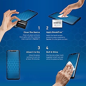 BREAK FREE Liquid Glass Screen Protector With $250 Coverage | Wipe On Scratch and Shatter Resistant Nano Protection for All Phones Tablets and Smart Watches - Universal Compatibility