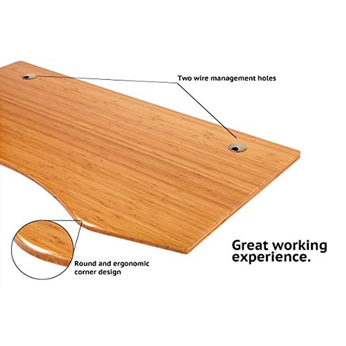UNICOO Bamboo 55.1 x 27.6 inches Universal Table Top for Standard and Sit to Stand Height Adjustable Home and Office Desk Frames. (Bamboo Table Top-Nature)