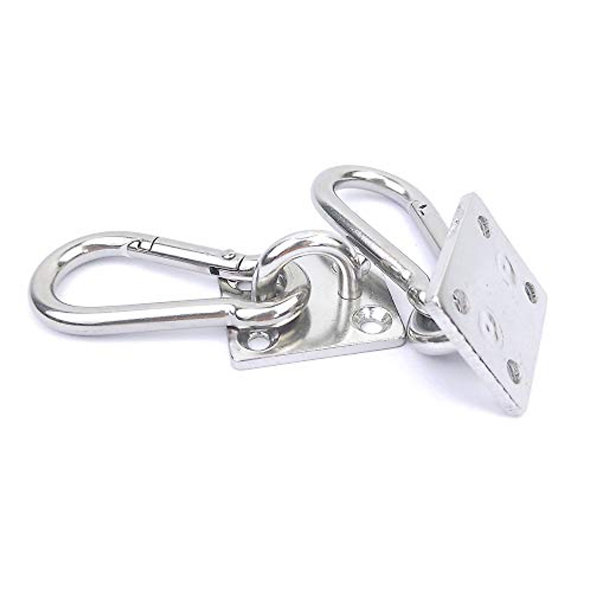 2 Set Heavy Duty Hanger Hook Hammock Wall Mount, Suspension Ceiling Hooks Outdoor Swing Mounting Hook Exercise Hook Stainless Steel Swivel Carabiner Yoga Ceiling Mount Swing Hook