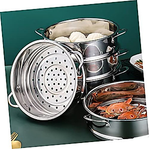 GOOHOCHY stainless steel steamer bun steamer stainless steel wok stainless cookware metal steamer basket rice cooker rack seafood steam Basket Steaming Tool Buns Steamer Kitchen Tool tray