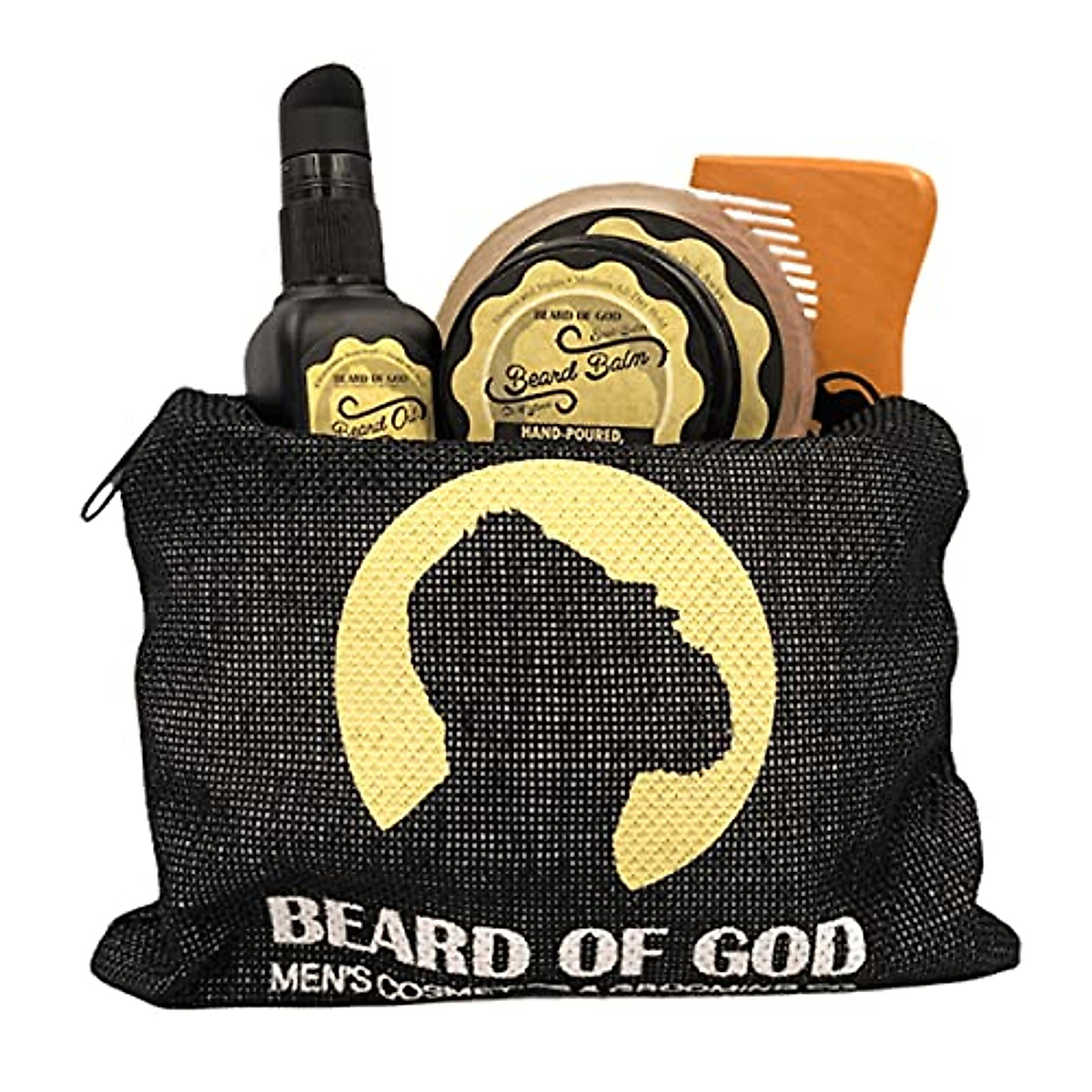 Tobacco Havana - Beard Oil, Balm, Bar Soap, Wood Comb and Travel Case - Natural, Organic and Handcrafted in USA by Beard of God