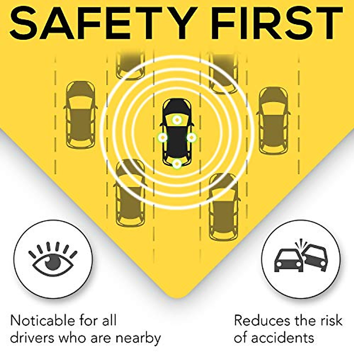 ASSURED SIGNS Baby On Board Sticker Sign - Essential for Cars - 2 Pack, 5" by 5" - Bright Yellow and SEE-THROUGH when Reversing - Best Safety Signs - Non-Magnetic Sticker - Durable and Strong Adhesive