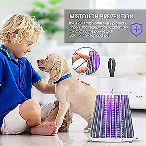 Bug Zapper, Mosquito Zapper Indoor Outdoor, UV Light Mosquito Killer USB Rechargeable Mosquito Trap Portable Fly Zapper with Hanging Hoop, Mosquito Repellent Outdoor Patio, Backyard, Garden, Camping