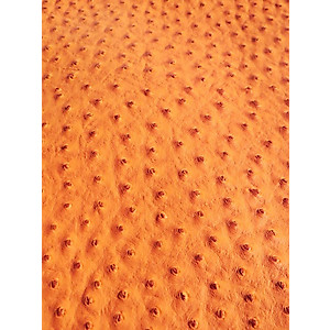 DuroLast™ Classic Ostrich Upholstery Vinyl Fabric Sold by The Yard 2 Tone Embossed Raised DIY Upholstery Accessories Apparel (Orange)