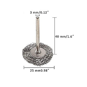 15 Pcs T Shape Stainless Steel Wire Brushes Wheel 1/8'' Mandrel Rust Removed Polishing Wheel For Dremel Rotary Tool