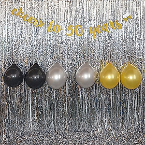 GOER Gold Glitter cheers to 50 years Champagne Glasses Banner for 50th Birthday Party Decorations