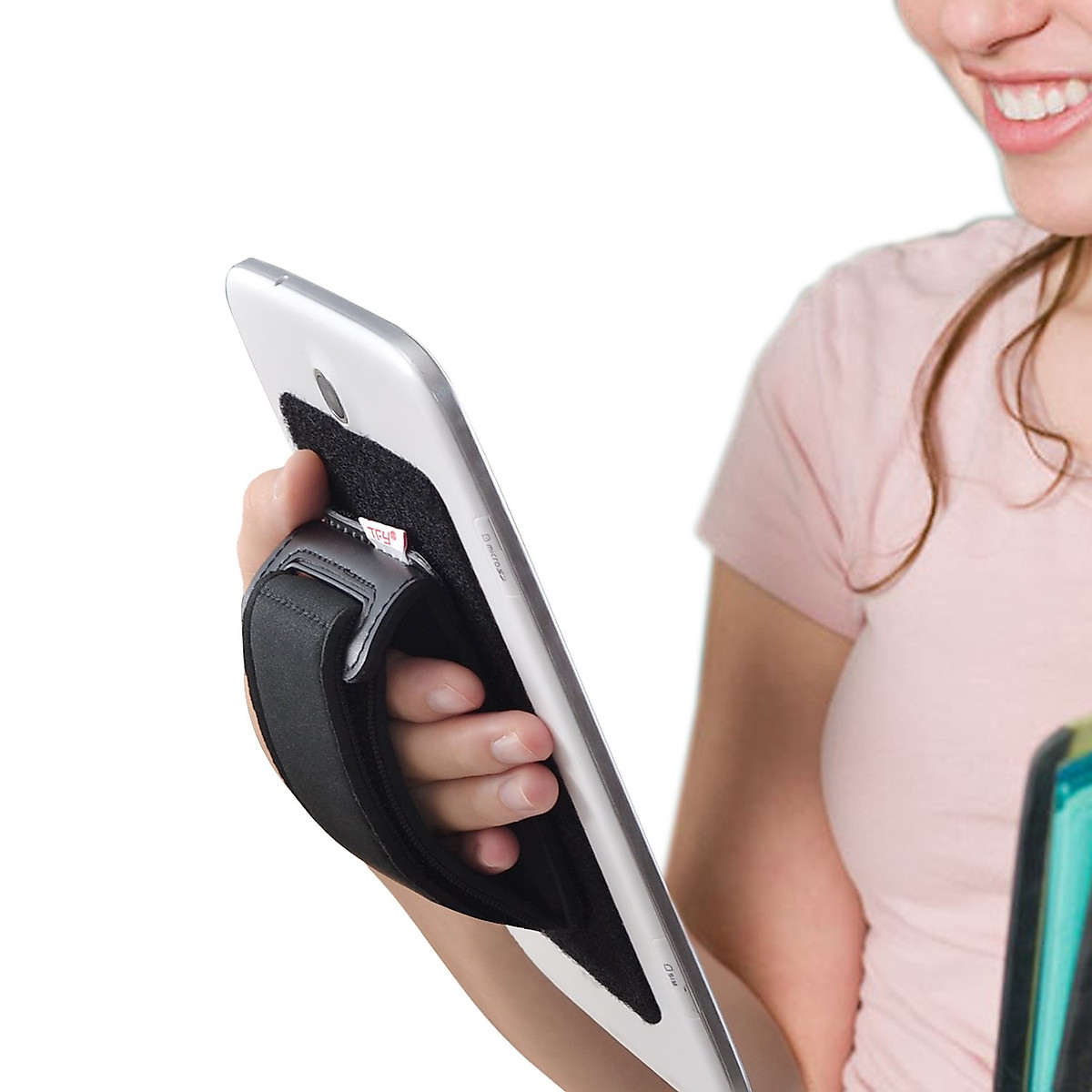 TFY Padded Hand-Strap Plus Hook & Loop Fastening Tape Adhesive Patch - DIY Detachable Hand-Strap for Smartphone, Tablet PC and More - iPhones - iPad Pro 9.7/12.9 Inch and Other Tablets