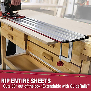 Milescraft 1409 Track Saw Guide - Universal for 7-1/4" Circular Saws, 50" Cutting Range, 2" Depth, Aluminum
