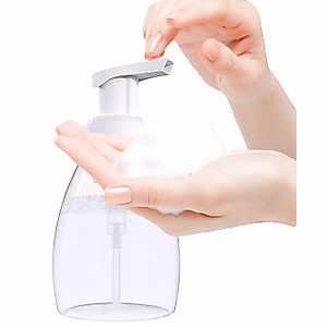 BRIGHTFROM Foaming Soap Dispenser Pump Bottles, BPA Free Empty Refillable Plastic Container for Liquid Soap - Kitchen, Bathroom, Commercial - 8oz (250ml) Pack of 2 Clear