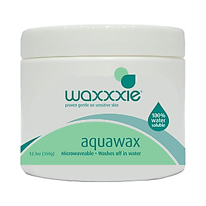 Waxxxie Aqua Wax 13.5 fl oz - Water Soluble Strip Wax for Effortless Hair Removal with Salon Quality Results