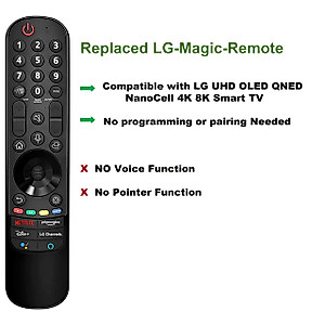 Universal for LG Magic Remote Control MR22GA MR21GA, Compatible with LG LED OLED LCD 4K 8K UHD Smart TV (No Voice Search, No Pointer Function)