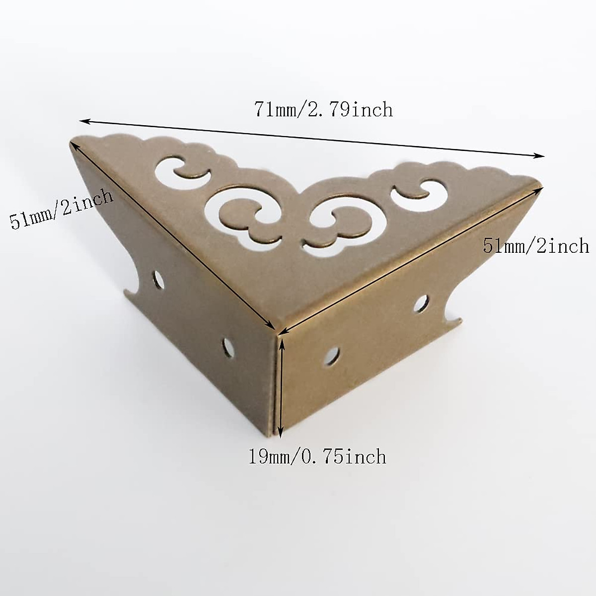 glrovazas Metal Corner Guard Zinc Alloy Box Corner Protector Decorative Edge Cover Safety Guard Cabinet Furniture Corner Metal Bumpers Pack of 4