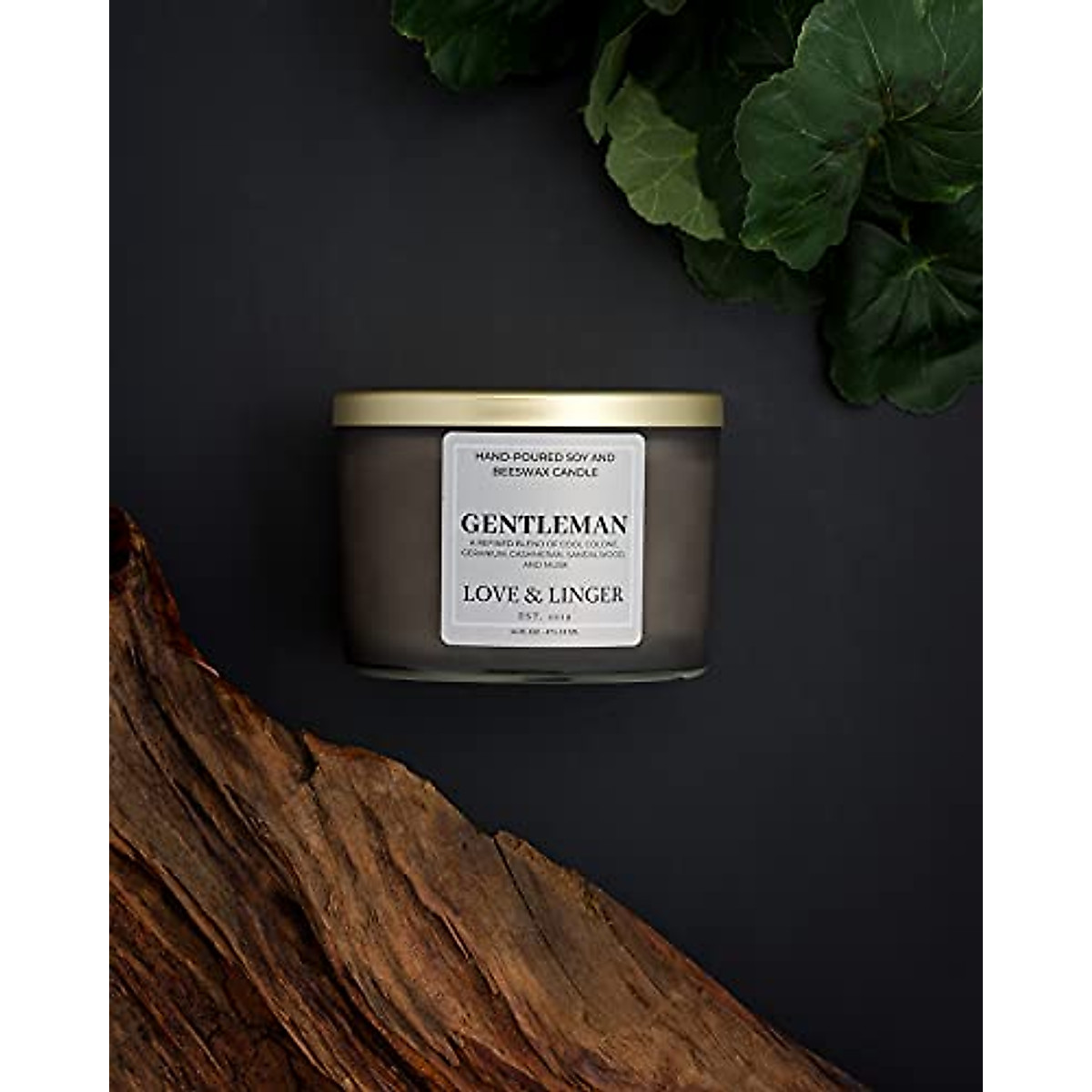 Candles for Men | Masculine Candles | Luxury Soy & Beeswax Candles for Home | 16 oz. Large Jar 3 Wick Candle | Black Tie Candle | Mens Candle | Cologne Candle