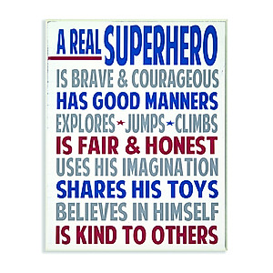 Stupell Industries Typography Art Wall Plaque, A Real Superhero, Design by Words for the Soul 13 x 19