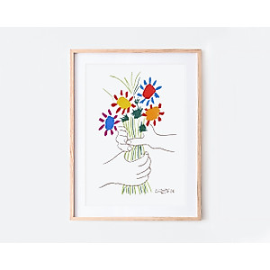 Wall Art Print Picasso Print, Picasso Bouquet of Peace Art Print, Picasso Poster, Pablo Picasso Flowers Lithograph, Vintage Poster, Exhibition Poster #PP31 11x17 Inches